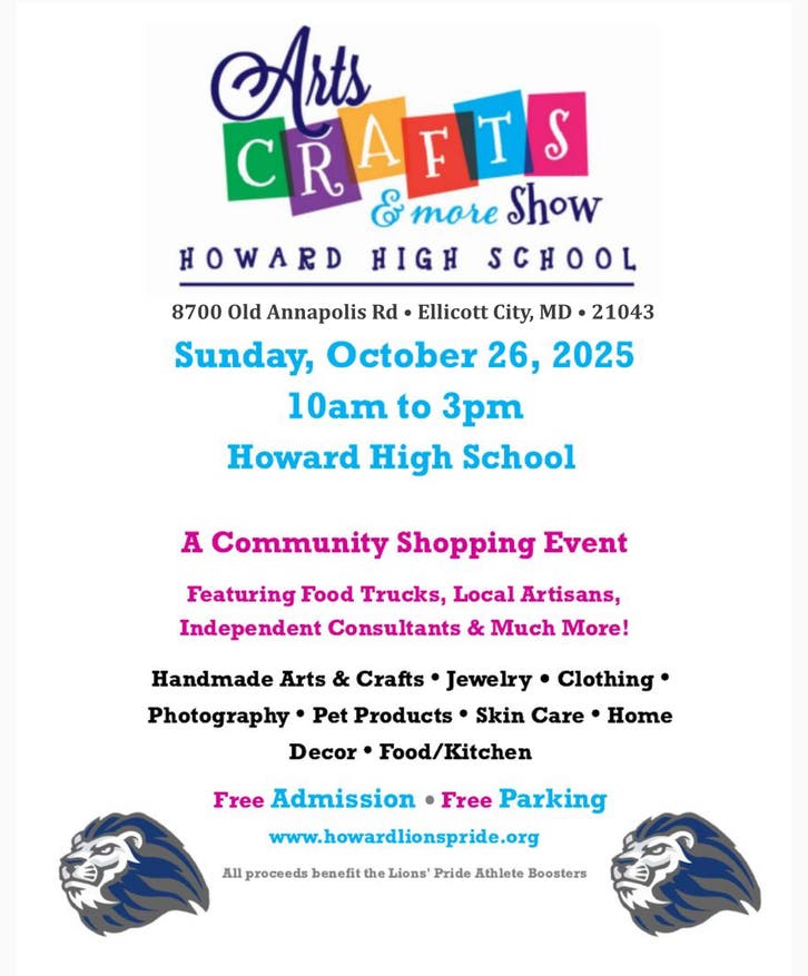 Oct 26 | Howard Lions' Pride Athletic Booster 2025 Fall Arts, Crafts ...