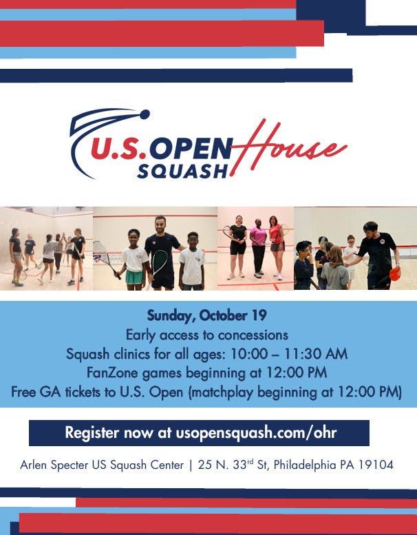 Oct 19 | US Squash Open House | Philadelphia, PA Patch