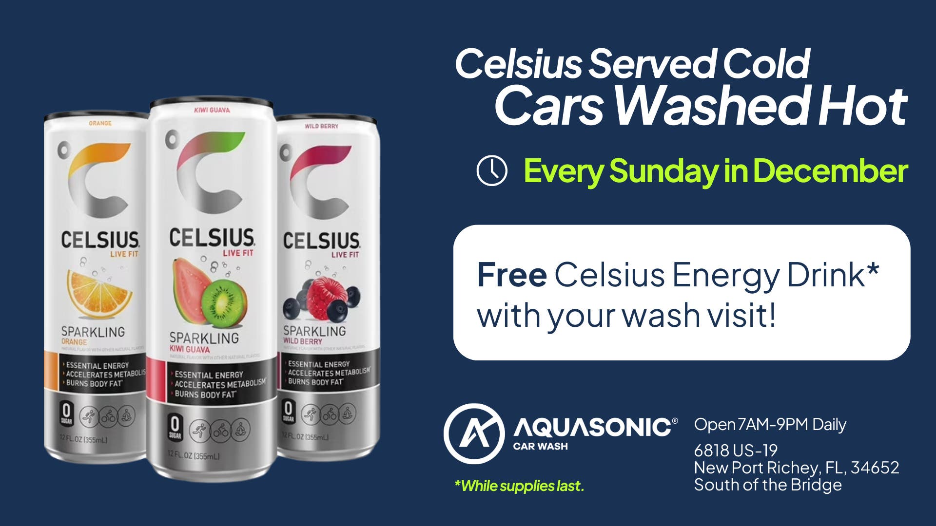 Dec 14 | Free Celsius on Sundays in December | New Port Richey, FL Patch