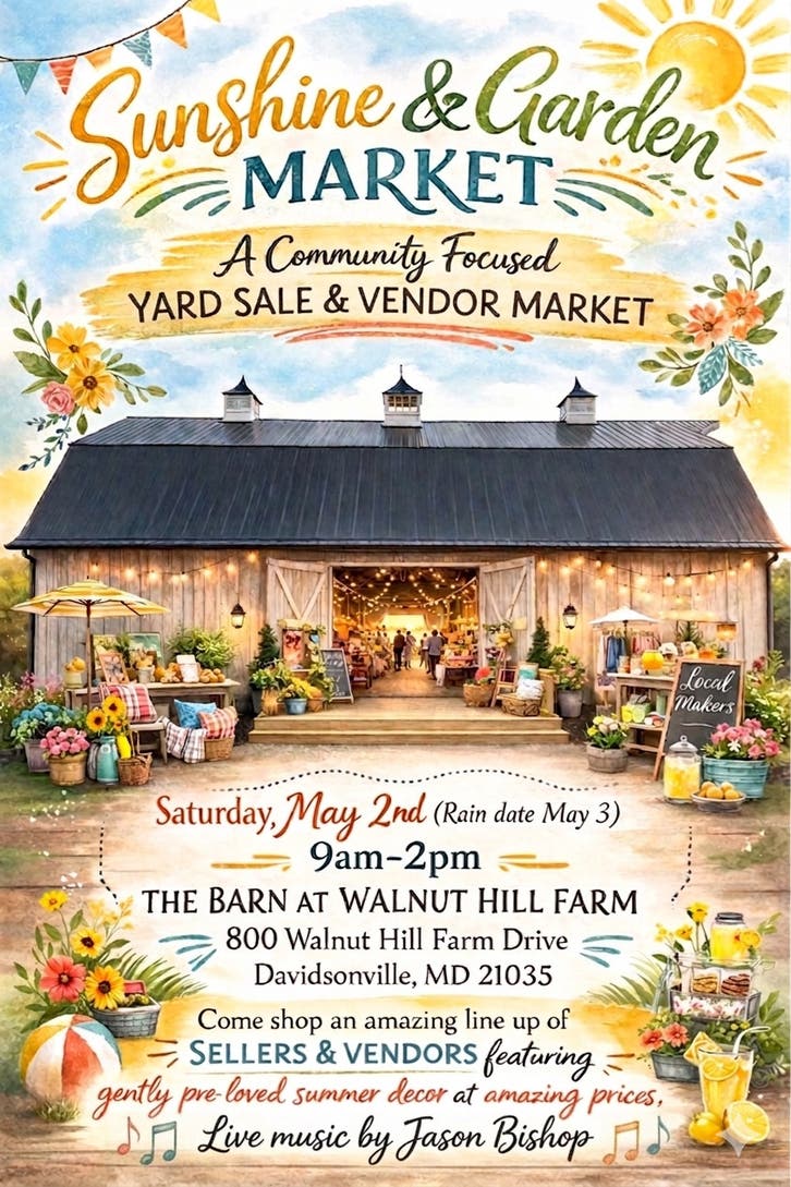 May 2 | Sunshine & Garden Yard Sale and Vendor Market | Edgewater, MD Patch