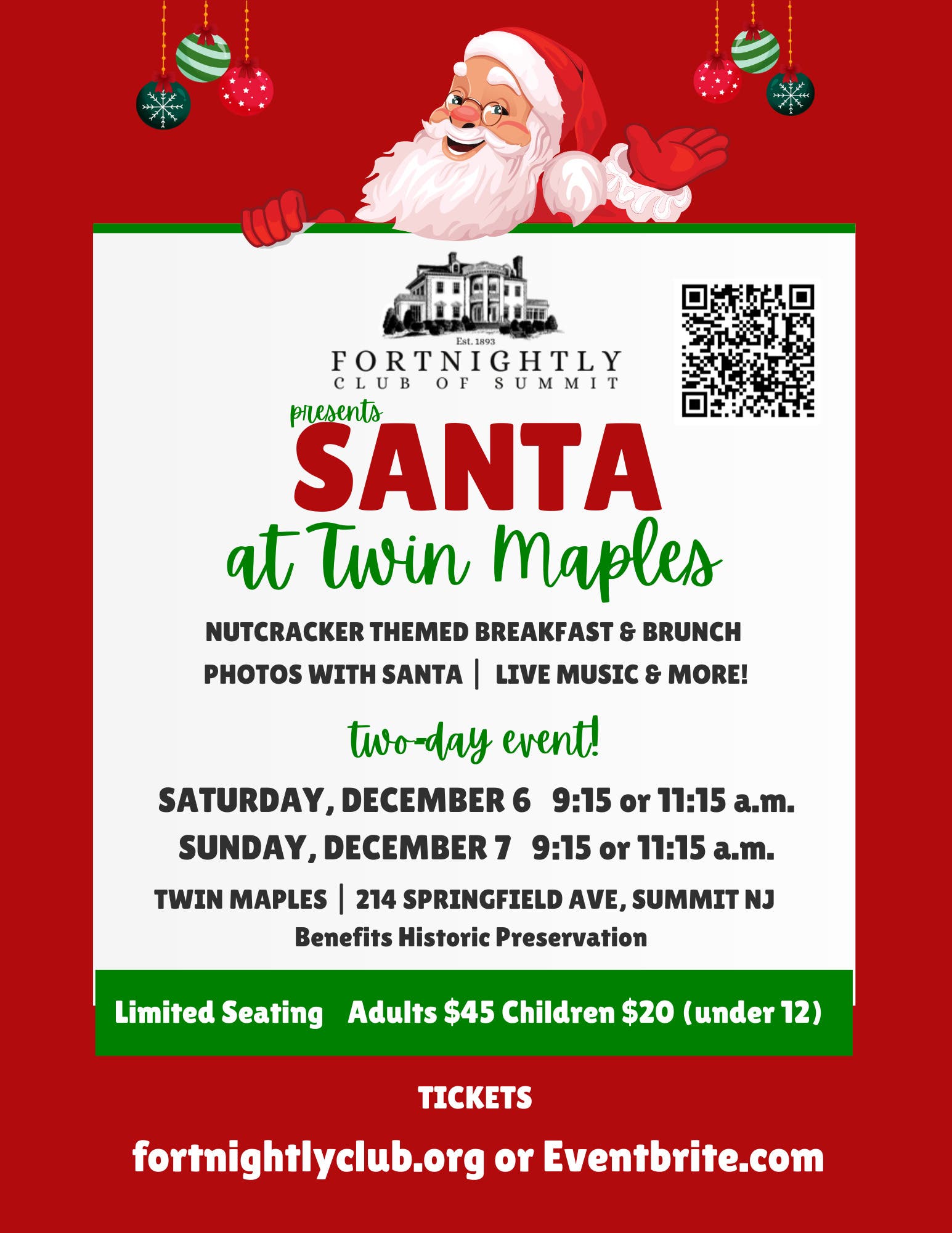 Dec 7 | Holiday Breakfast & Brunch with Santa at twin Maples | Summit ...