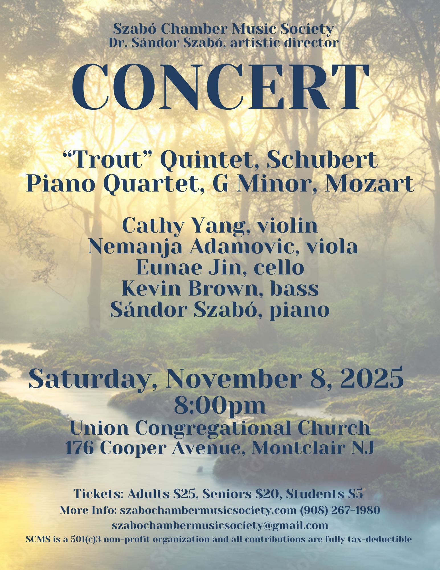 Nov 8 | Trout Quintet Schubert | Montclair, NJ Patch
