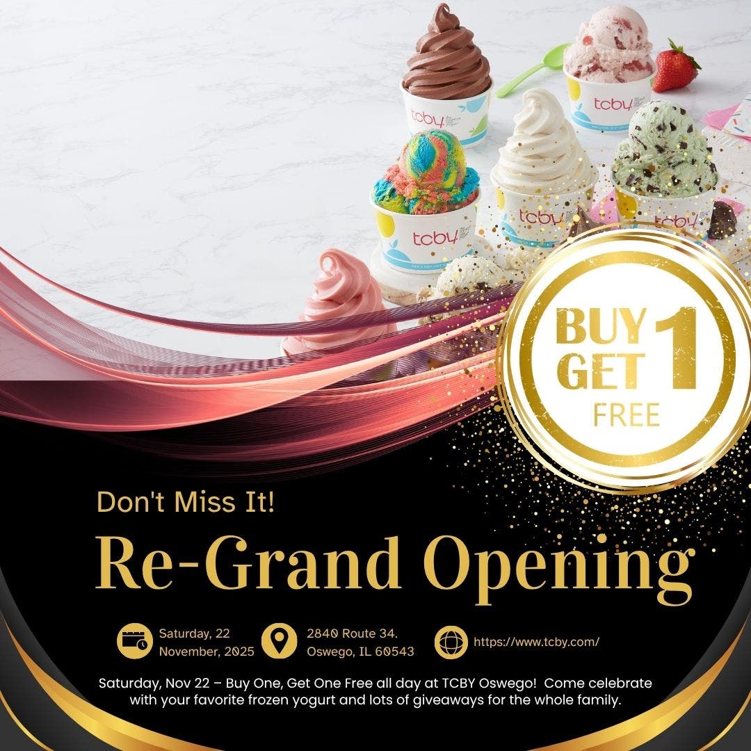 Nov 22 | TCBY Oswego Re-Grand Opening Celebration – Buy One Get One ...