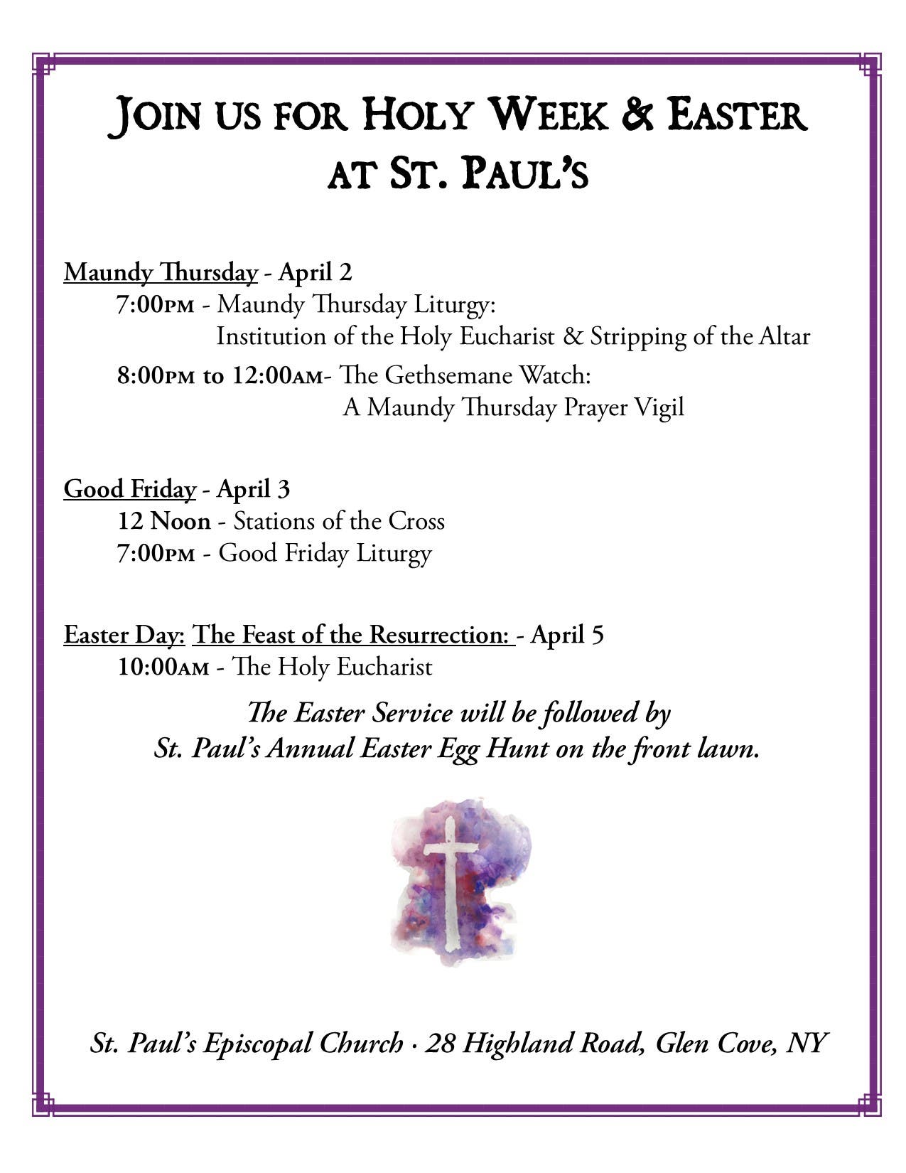Apr 2 | Holy Week & Easter | Glen Cove, NY Patch