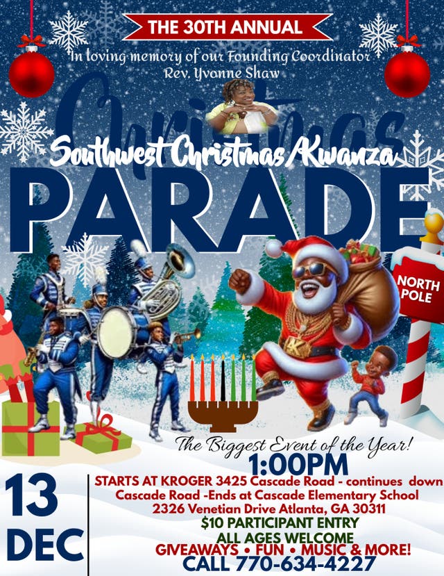 Dec 13 | 30th Annual Southwest Christmas Kwanzaa Parade | Cascade, GA Patch