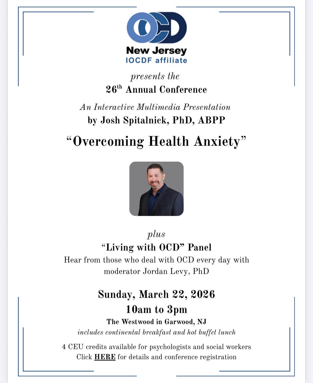 Mar 22 | 26th Annual Conference: Overcoming Health Anxiety | Westfield ...