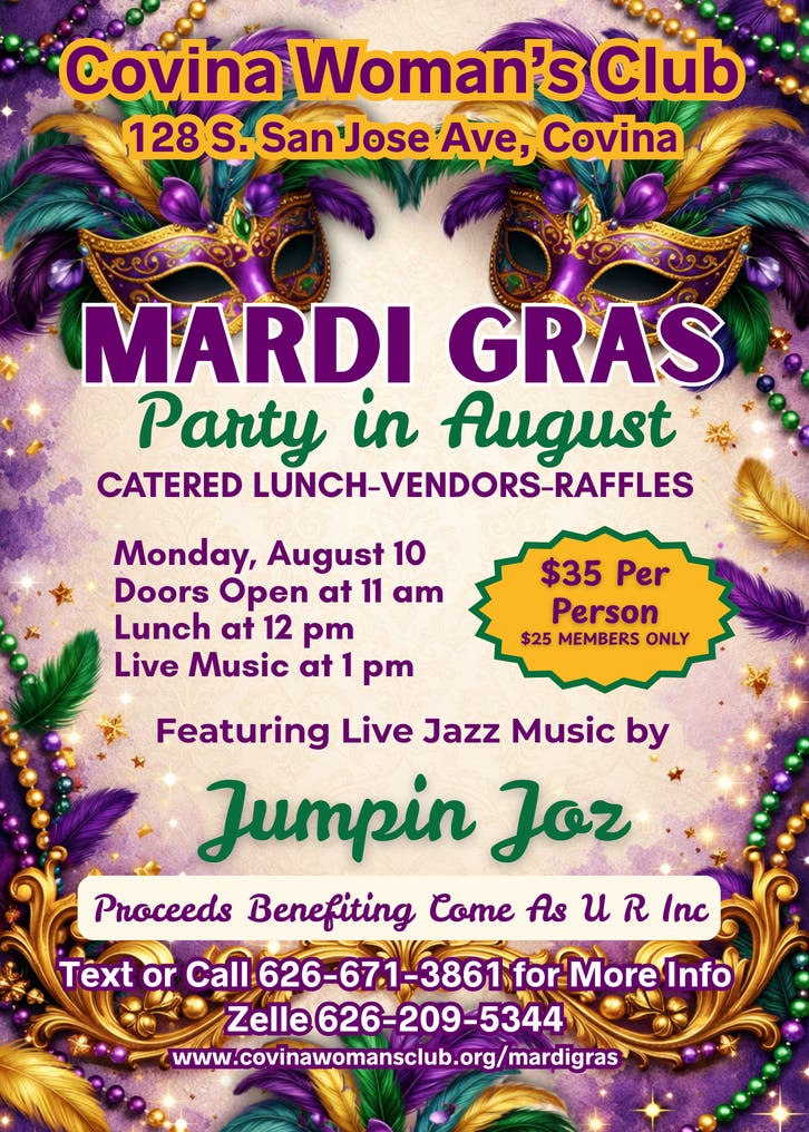 Aug 10 | Mardi Gras Fundraiser | Covina, CA Patch
