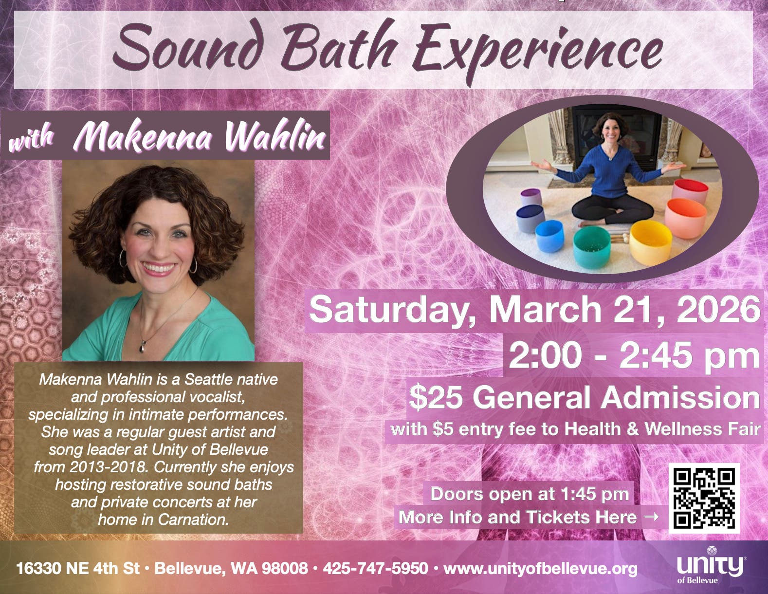 Mar 21 | Sound Bath Experience With Makenna Wahlin | Bellevue, WA Patch