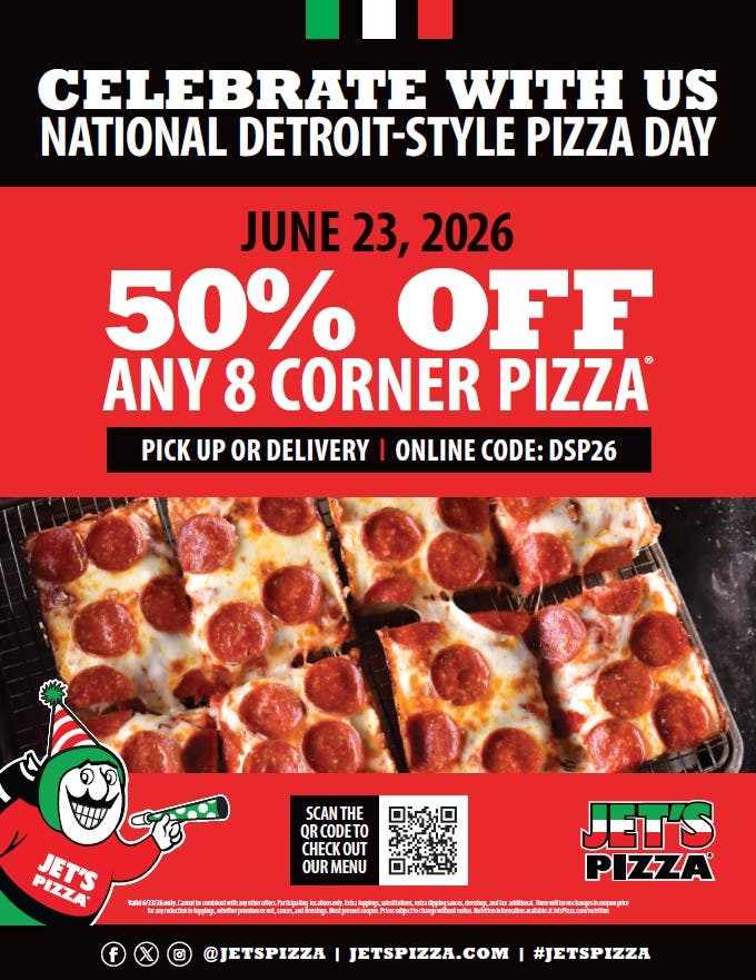 Jun 23 | Jet’s Pizza Celebrates National Detroit-Style Pizza Day On ...
