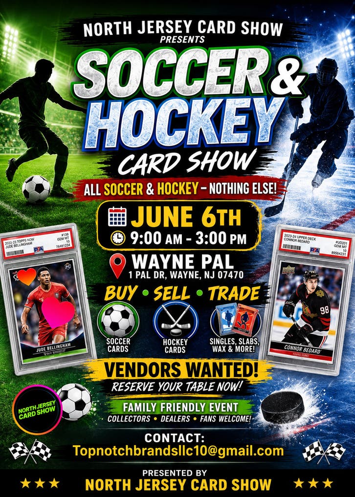 Jun 6 | Soccer & Hockey Card Show | Oakland, NJ Patch