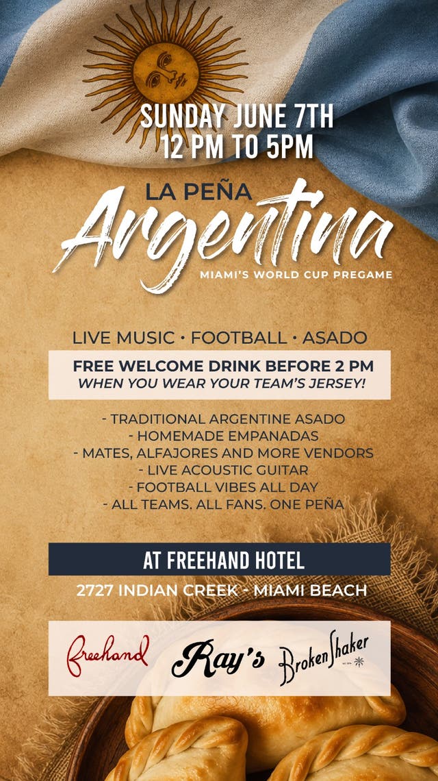 Jun 7 | La Peña Argentina FIFA World Cup Celebration at Broken Shaker ...