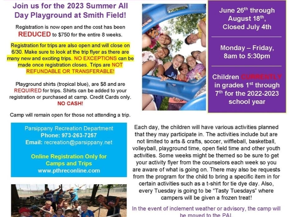 Price Drop! Sign Up For Parsippany Summer Camp Today For Kids in K-7th ...