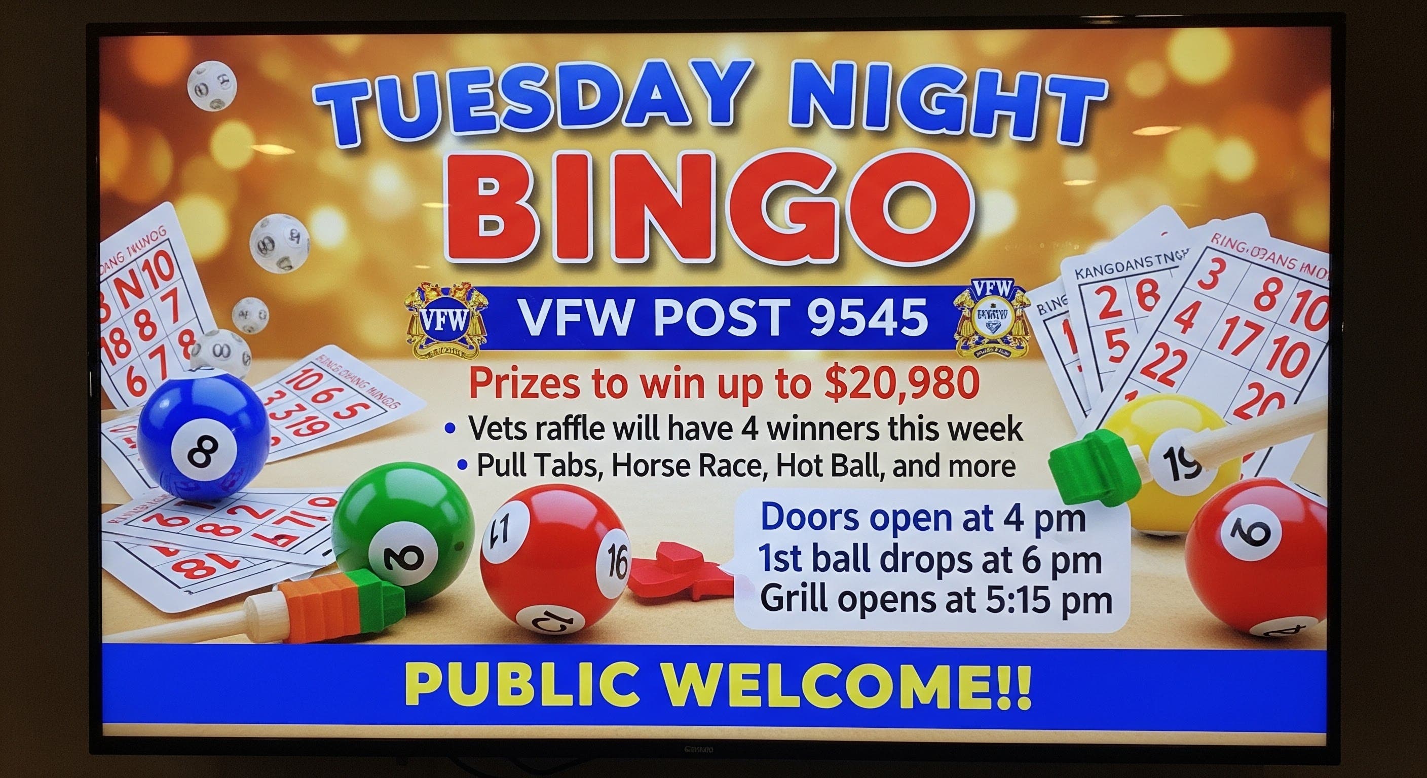 Mar 3 | NL VFW Tue Bingo Up to $20,780 in Prizes -Vets Raffle-4 Winners ...