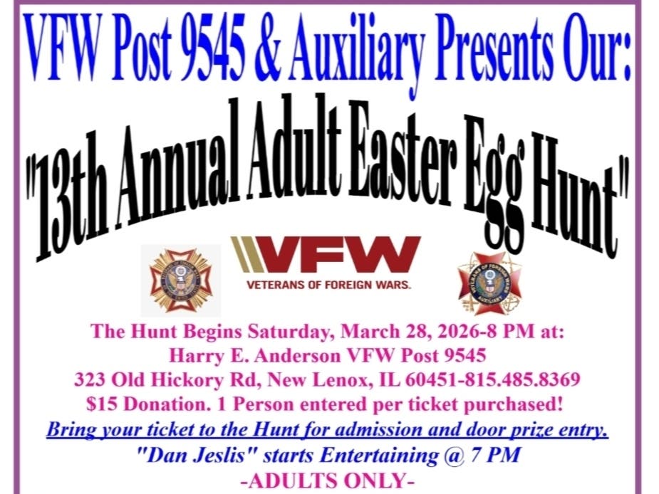 NL VFW Post 9545 and Auxiliary 13th Annual Adult Easter Egg Hunt, Sat ...