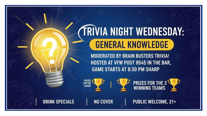 May 6 | NL VFW Trivia Night Wednesday in the Bar "General Knowledge ...