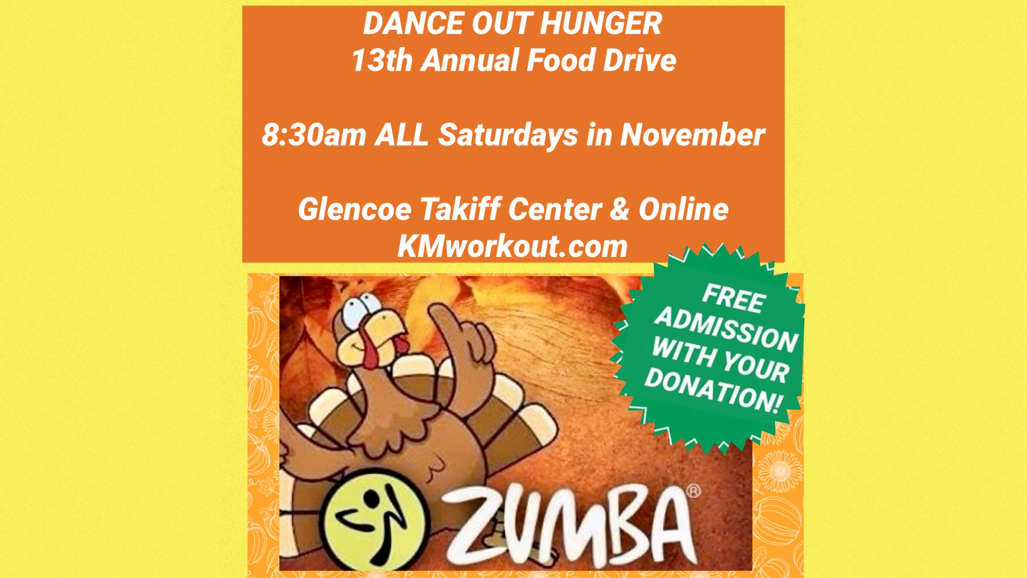 Nov 15 | Dance out Hunger Saturdays in November at Zumba! | Highland ...