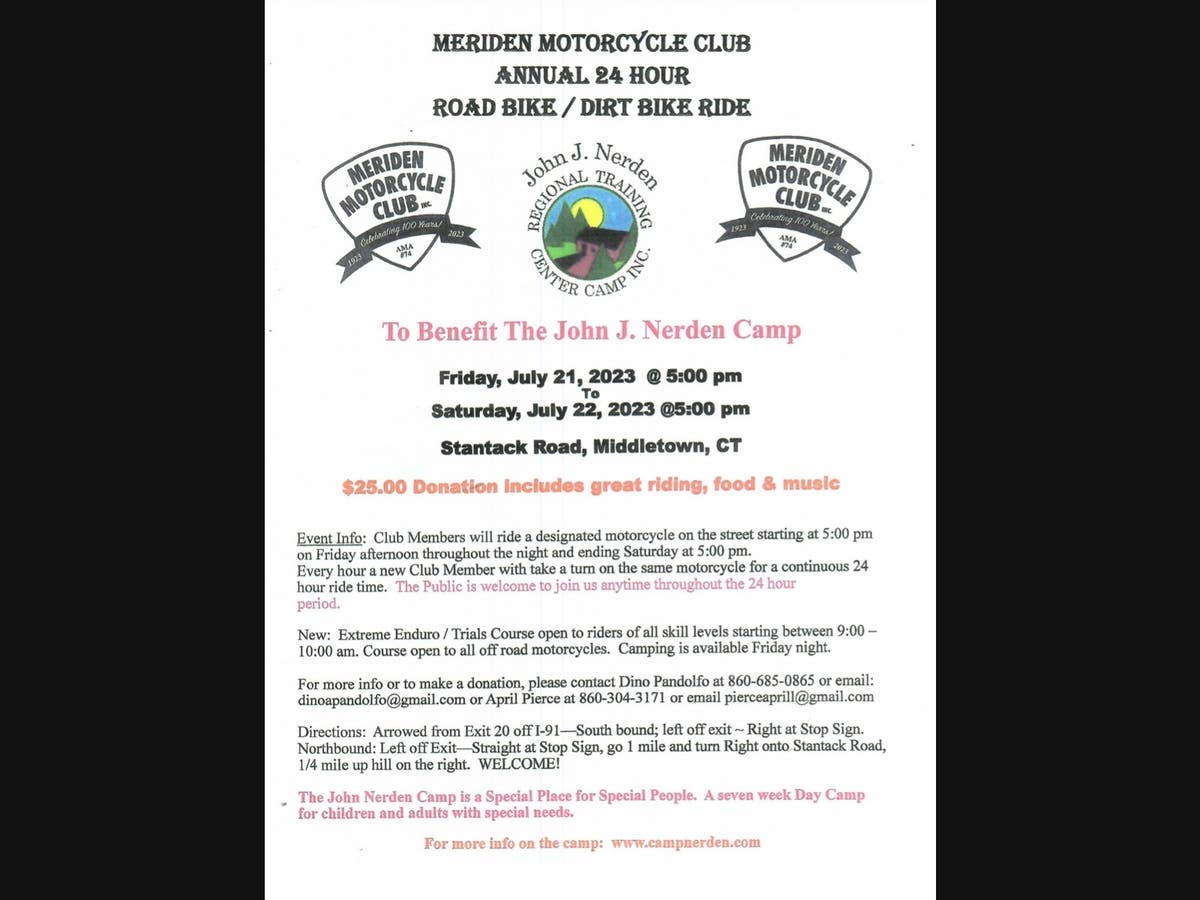 Meriden Motorcycle Club 24 Hour Fundraiser Benefits Camp Nerden ...