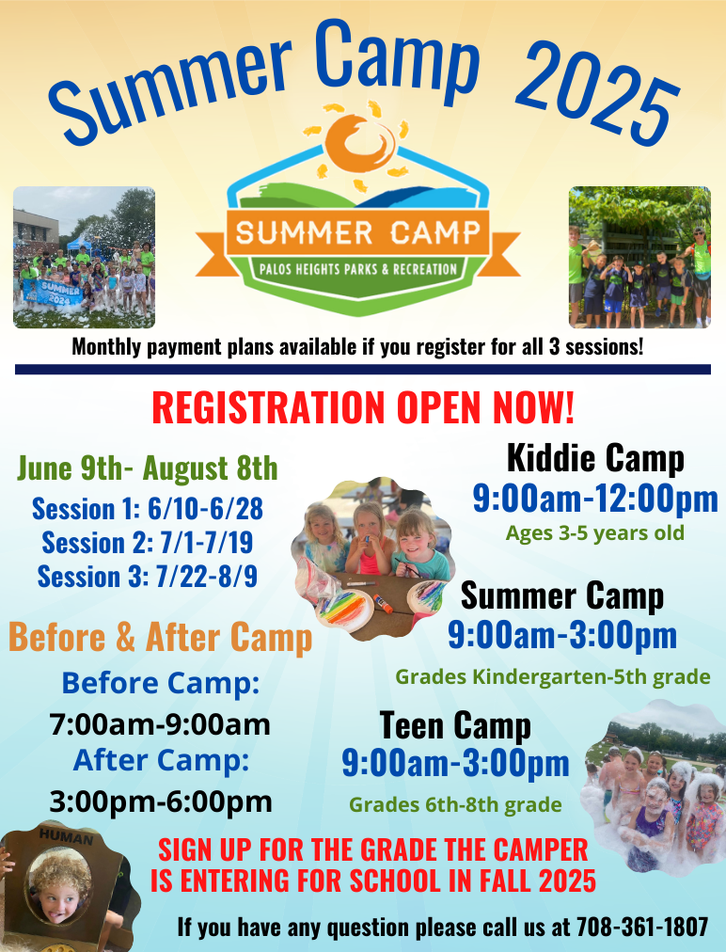 Register Now For 2025 Palos Heights Parks And Recreation Summer Camp ...