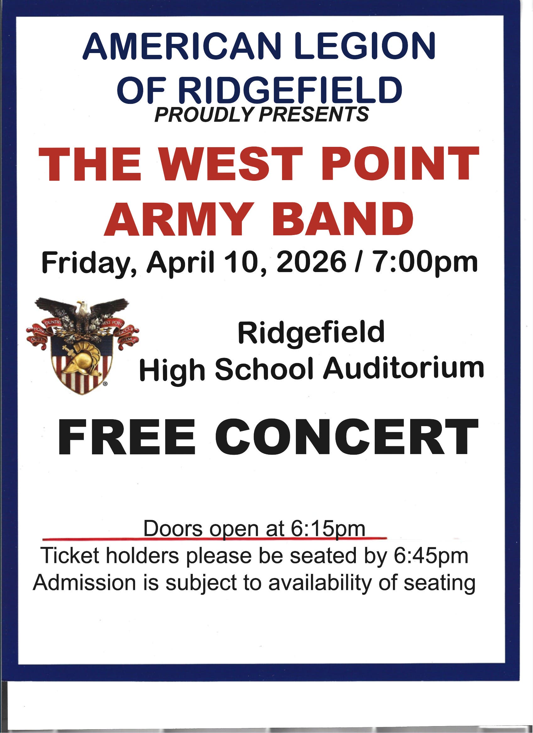Apr 10 | West Point Army Band Concert | Ridgefield, CT Patch