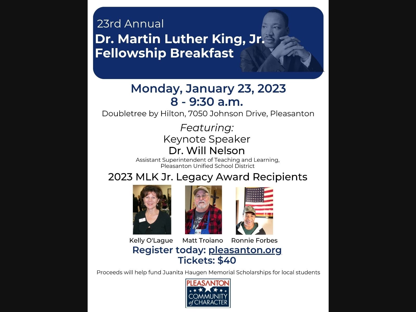 Kelly O'Lague receives 2023 MLK Legacy Award | Pleasanton, CA Patch