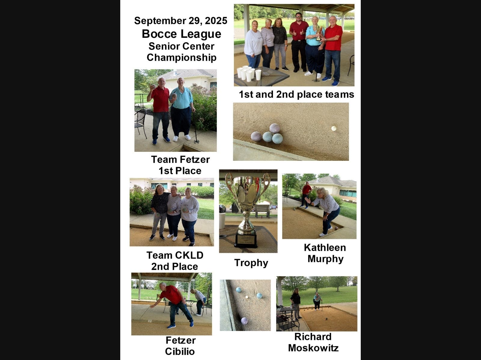 James E. Kinney Senior Center Bocce League Championship | Northampton ...
