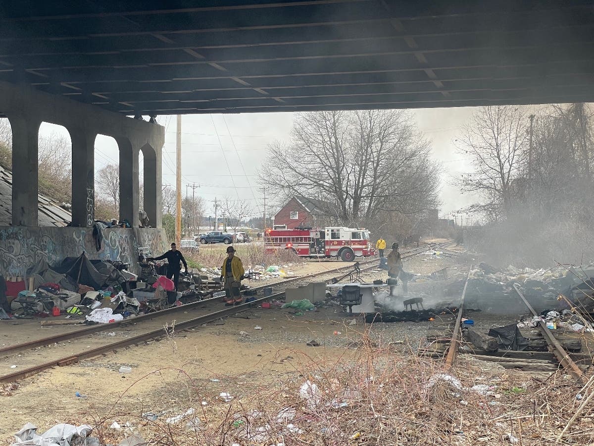 Concord Fire Extinguishes Fire At Homeless Camp Under I-393: Watch ...