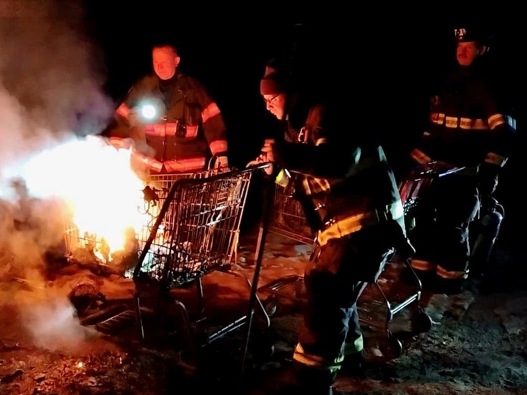 Concord Firefighters Extinguish Burning Camper At Homeless Camp Off ...
