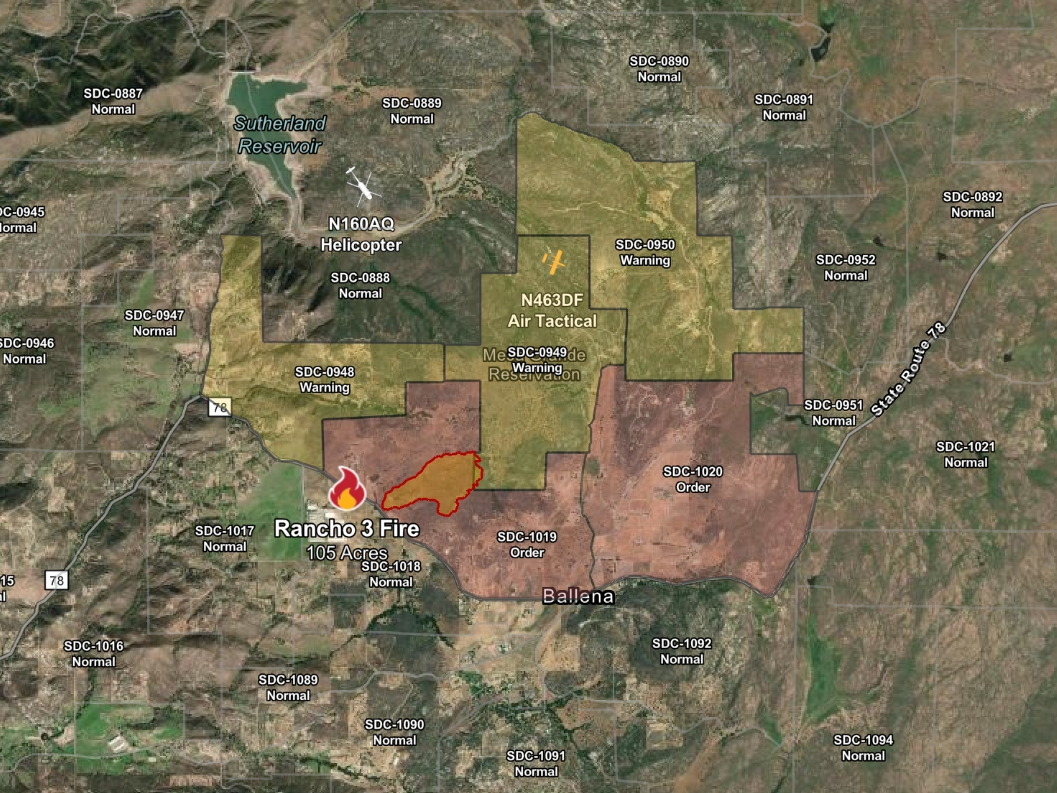 Ramona Fire Map: See Rancho Fire Perimeter, Evacuation Areas | San ...