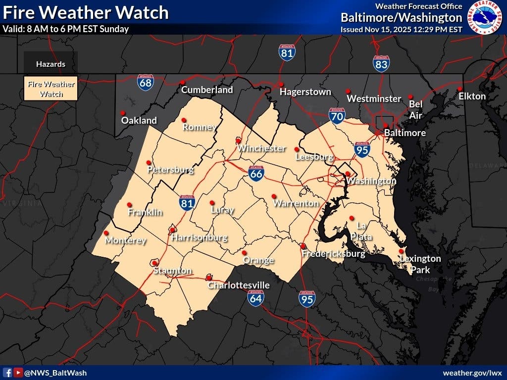 Strong Winds Prompt Fire Watch In These NoVA Counties, Cities | Old ...