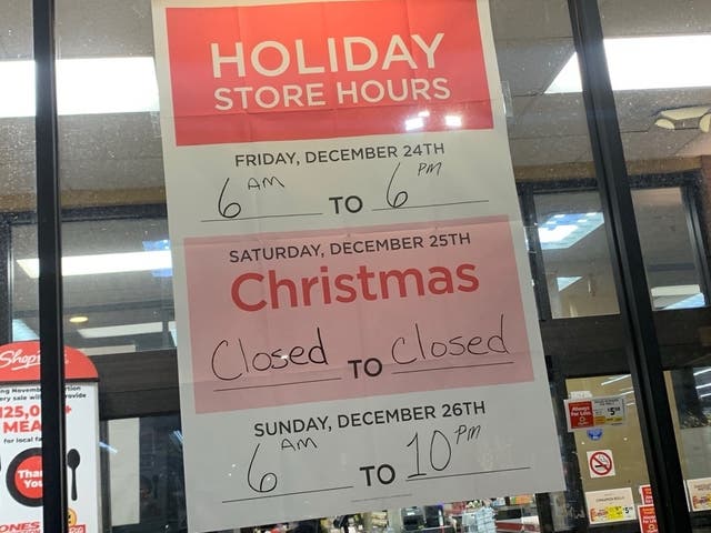 Wegmans, Giant, Safeway: Christmas 2021 Grocery Store Hours In MD | Bel ...
