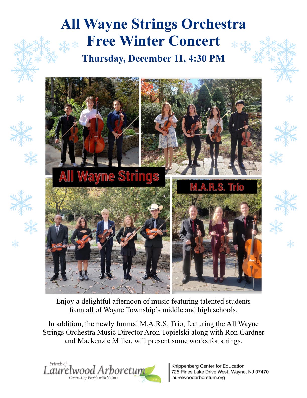 Dec 11 | Student Concert at Laurelwood To Welcome the Holidays | Wayne ...