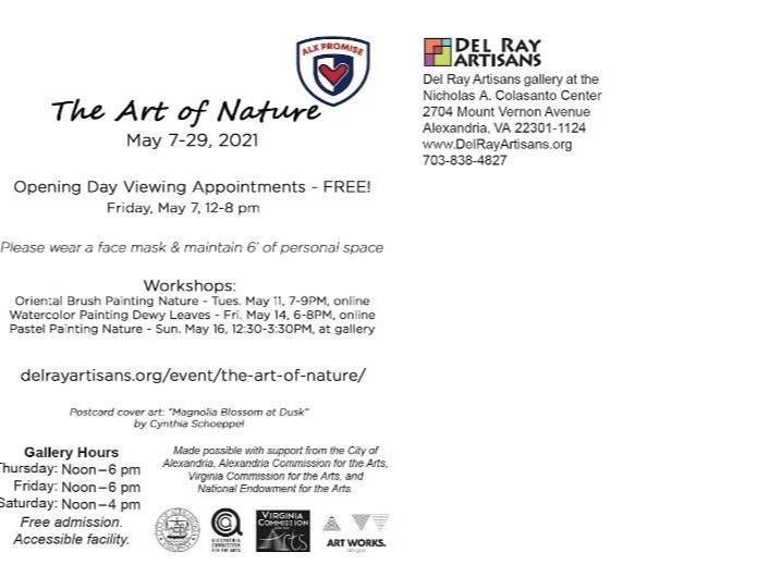 May 2021: The Art of Nature Art Exhibit at Del Ray Artisans | Del Ray ...
