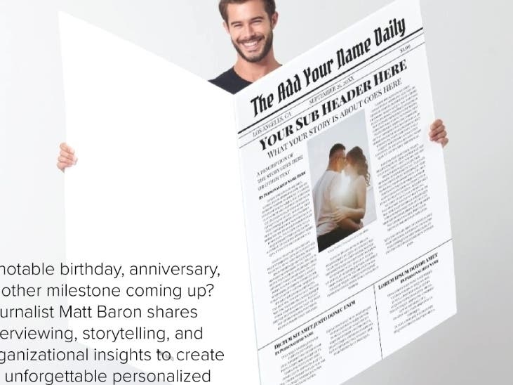 On March 13th: `How to Write a Personalized Front-Page Story ...