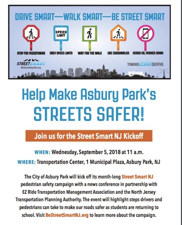 Asbury Park Kicking Off Pedestrian Safety Campaign Wednesday | Asbury ...