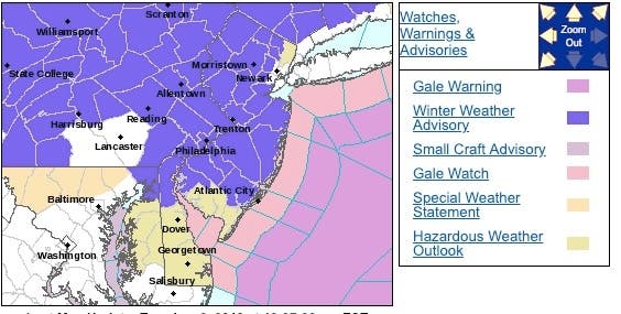 Winter Weather Advisory In 14 NJ Counties As Polar Vortex Looms | Toms ...