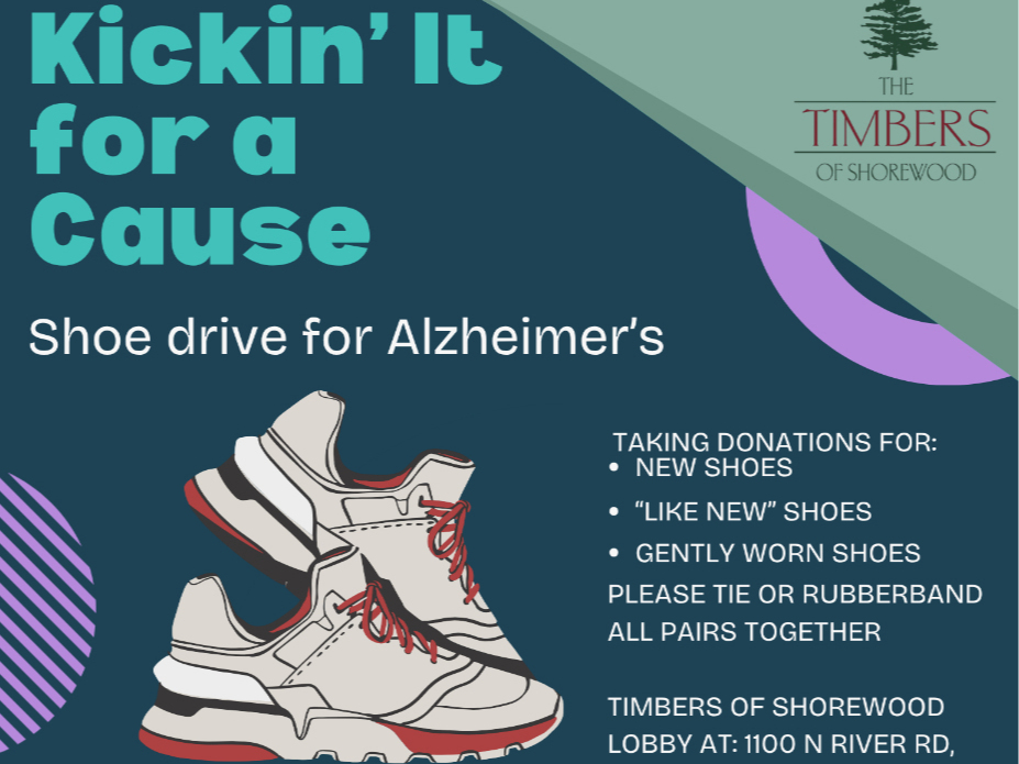Kickin' It for a Cause shoe drive at The Timbers of Shorewood ...