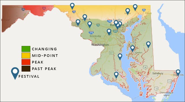 Fall Foliage Peak Map, Plus MD Festivals For Oct. 26-27 | Annapolis, MD ...