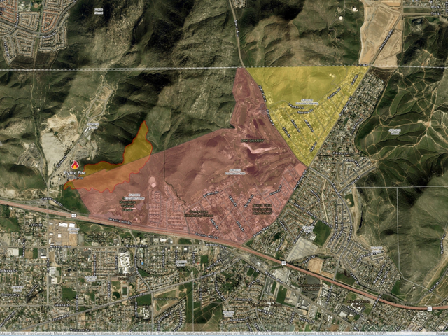 Jurupa Valley Fire Map: See Pyrite Fire Perimeter, Evacuation Areas ...
