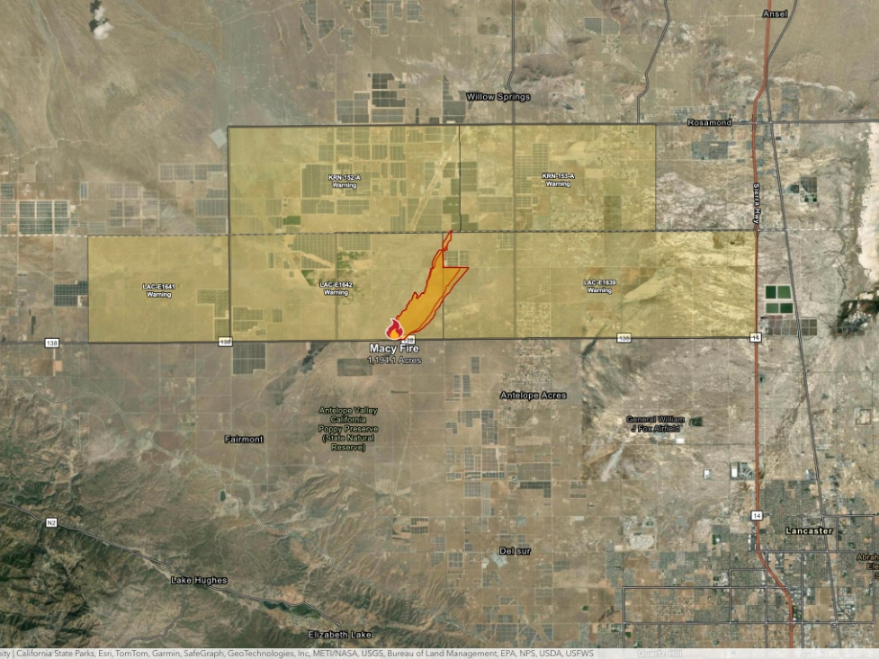 Fairmont Fire: See Macy Fire Perimeter, Evacuation Zones | Los Angeles ...