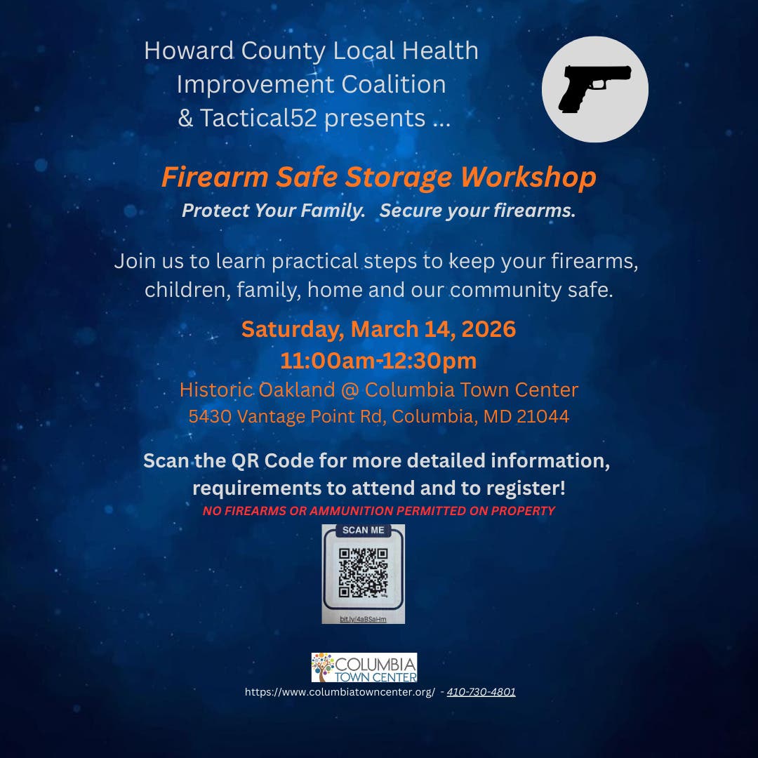 Mar 14 | Firearm Safety Storage Workshop | Columbia, MD Patch