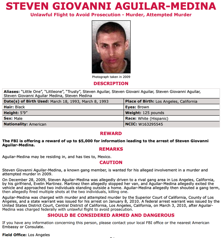 FBI's 23 Most Wanted Fugitives Accused In California Killings | Across ...