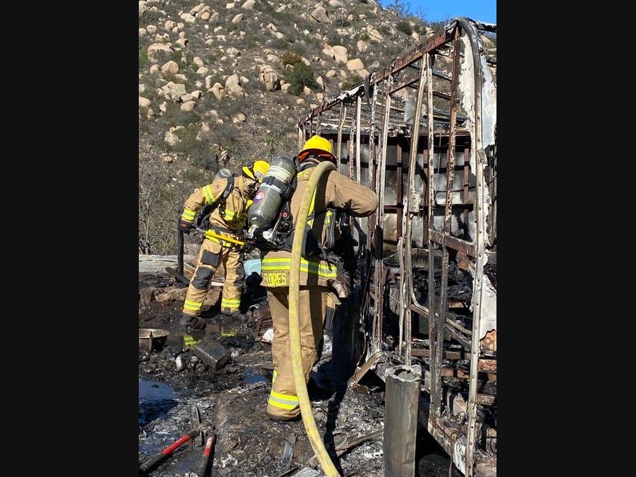 Fire Destroys Trailer, Spreads To Brush In De Luz | Temecula, CA Patch