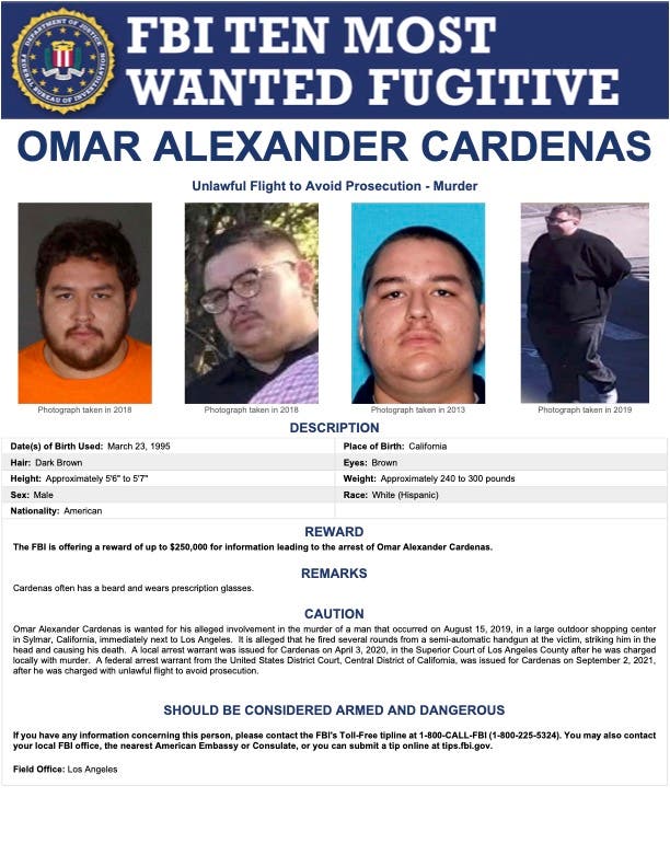 FBI's List Of 30 Most Wanted Killers In California Of 2024 | Across ...