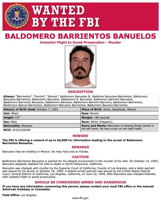 FBI's List Of 30 Most Wanted Killers In California Of 2024 | Across ...