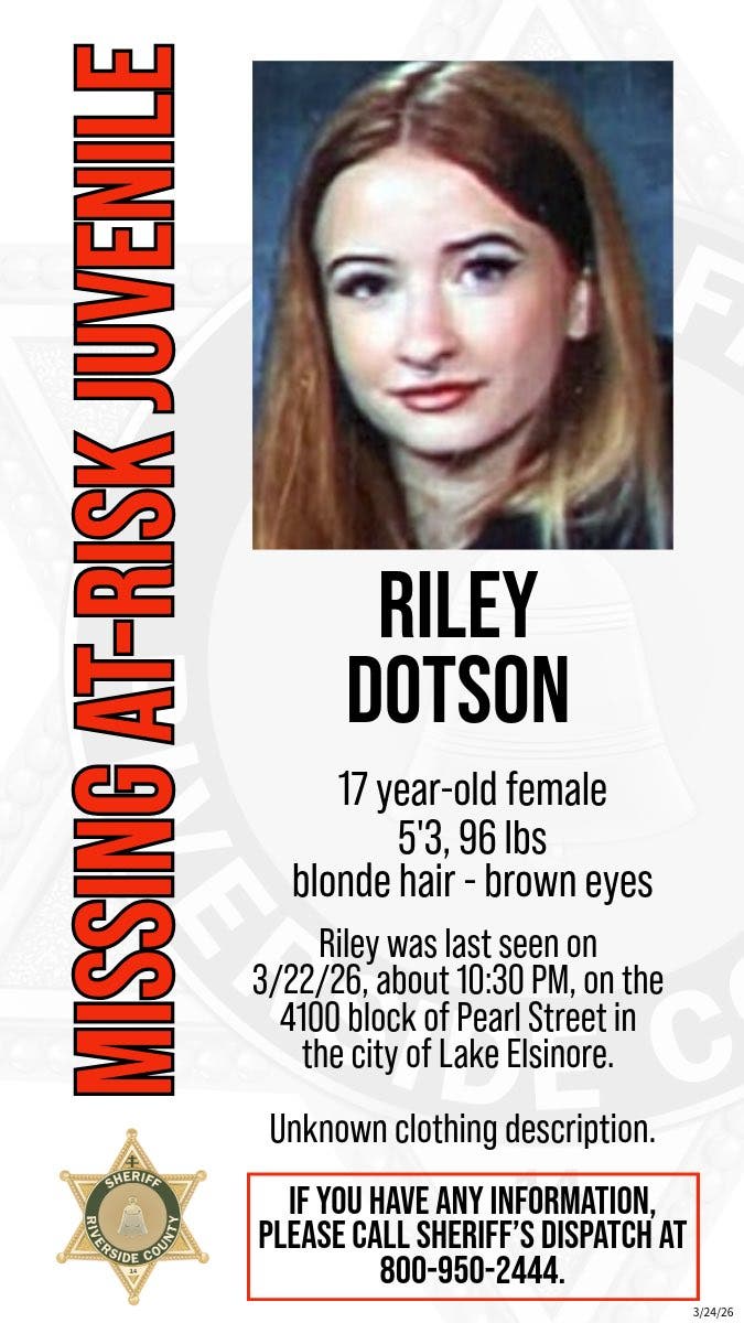 Missing Teen Girl Last Seen In Lake Elsinore, Leads Sought | Lake ...
